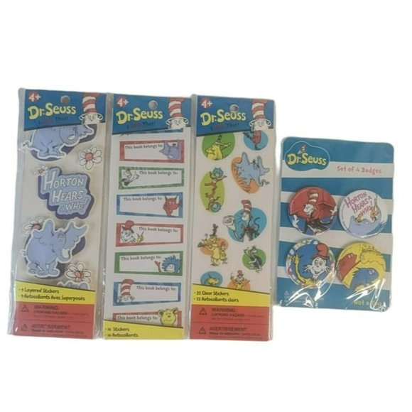 Dr. Seuss | Party Supplies | Dr Seuss Cat In The Hat Horton Stickers ...
